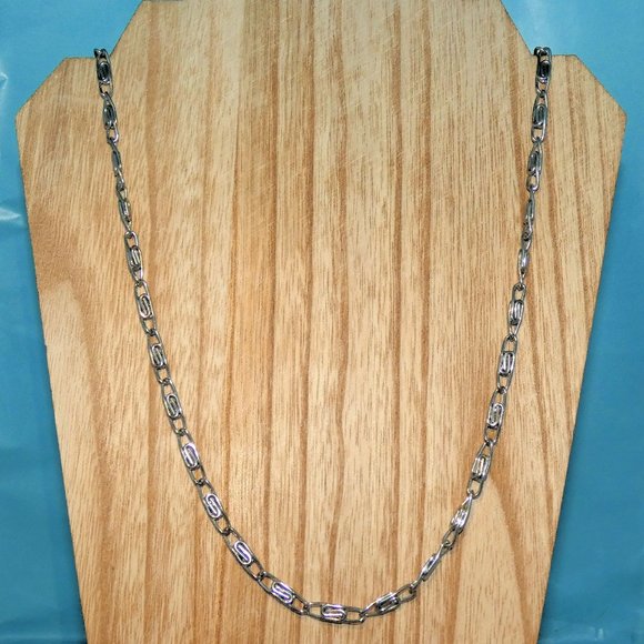 Accessories | Vintage Paperclip Links Style Necklace Extra Long Silver ...